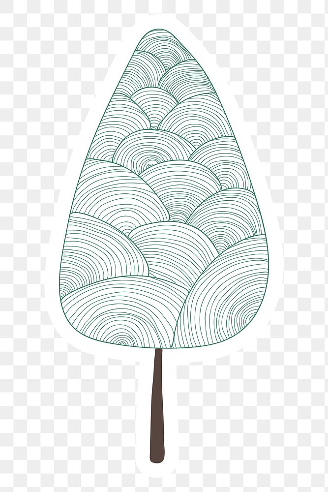 Cute doodle tree sticker with a white | Free PNG Sticker - rawpixel