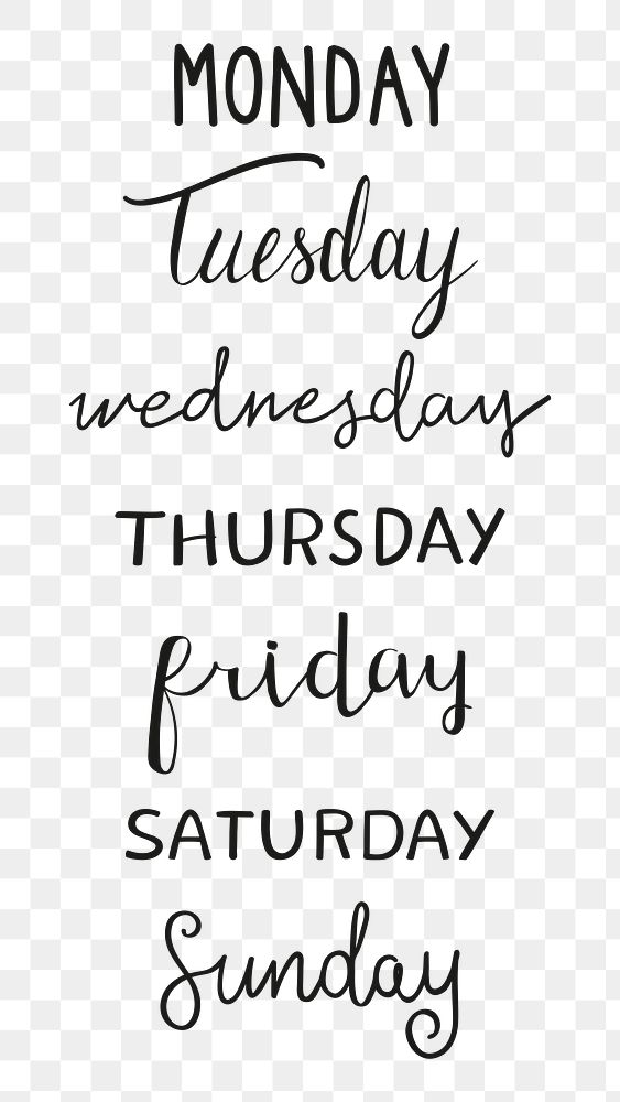 Png everyday calligraphy on transparent | Premium PNG - rawpixel