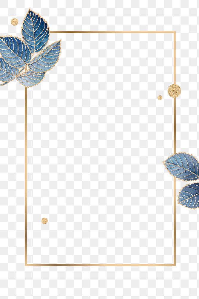 Leafy golden rectangle frame design | Premium PNG - rawpixel