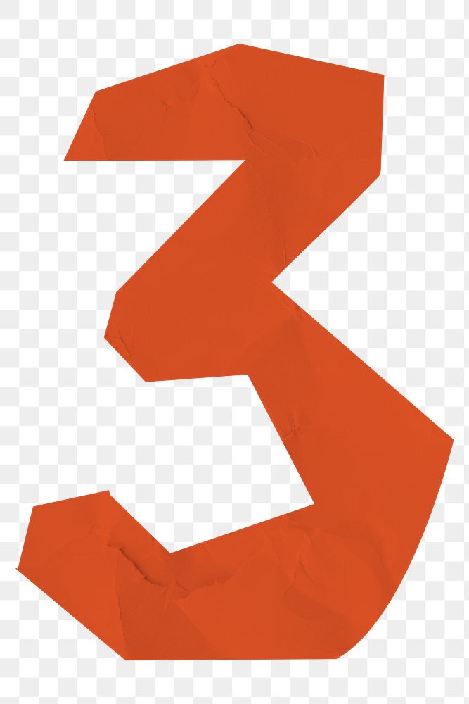 Number 3 font png paper | Premium PNG Sticker - rawpixel