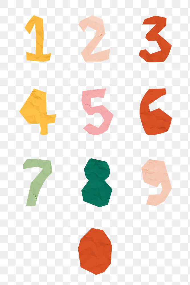 Number font png paper cut | Free PNG - rawpixel