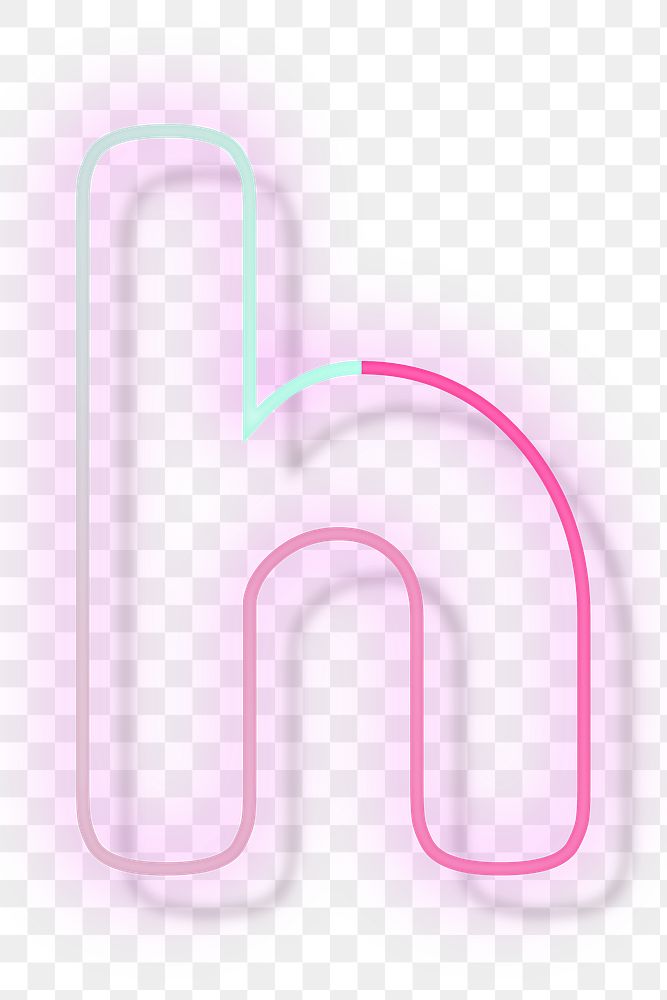 Pink neon LED letter h | Free PNG Sticker - rawpixel