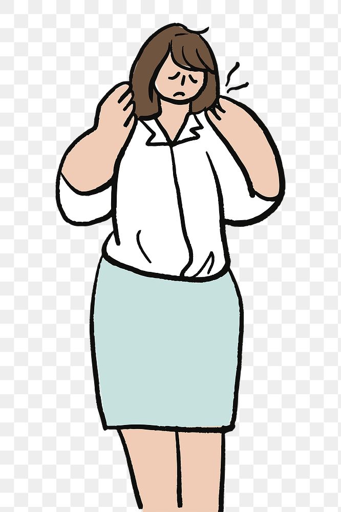 Office syndrome png doodle, neck | Premium PNG Sticker - rawpixel