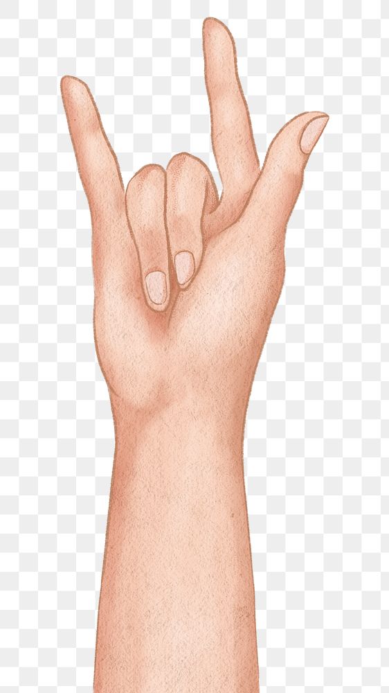 Love hand sign png aesthetic | Free PNG Sticker - rawpixel