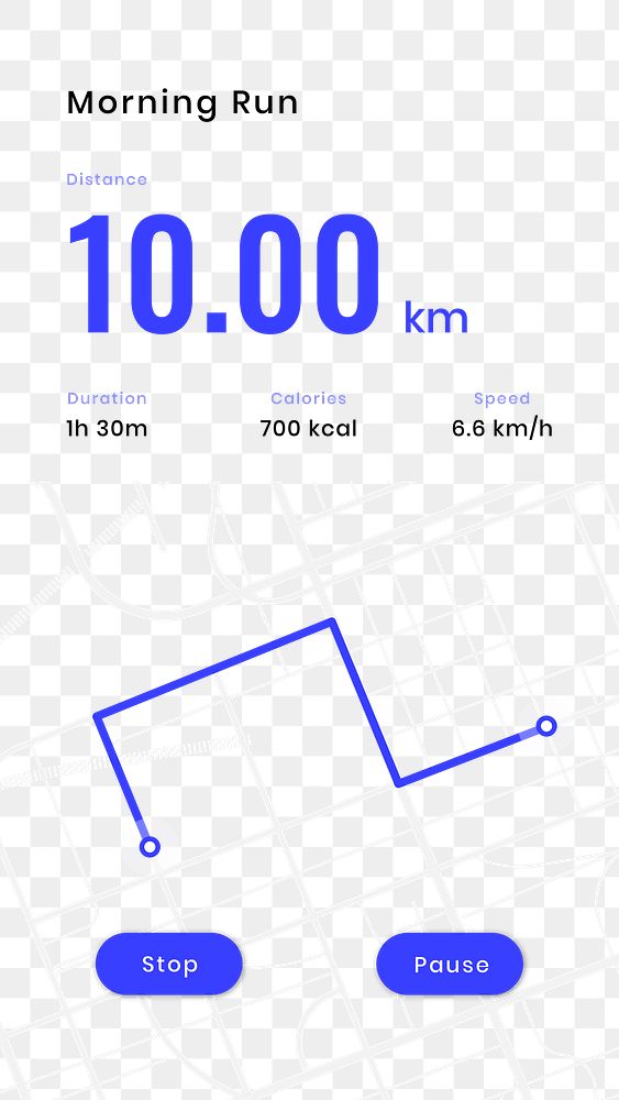 PNG run tracker application UI | Free PNG - rawpixel