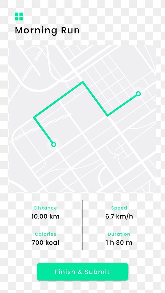 PNG run tracker application UI | Free PNG - rawpixel