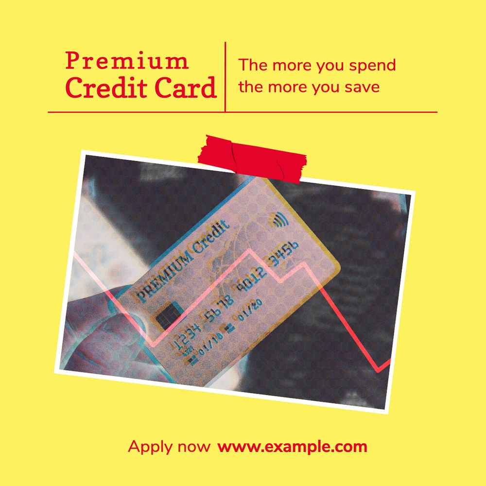 Premium credit card Facebook post | Premium Editable Template - rawpixel