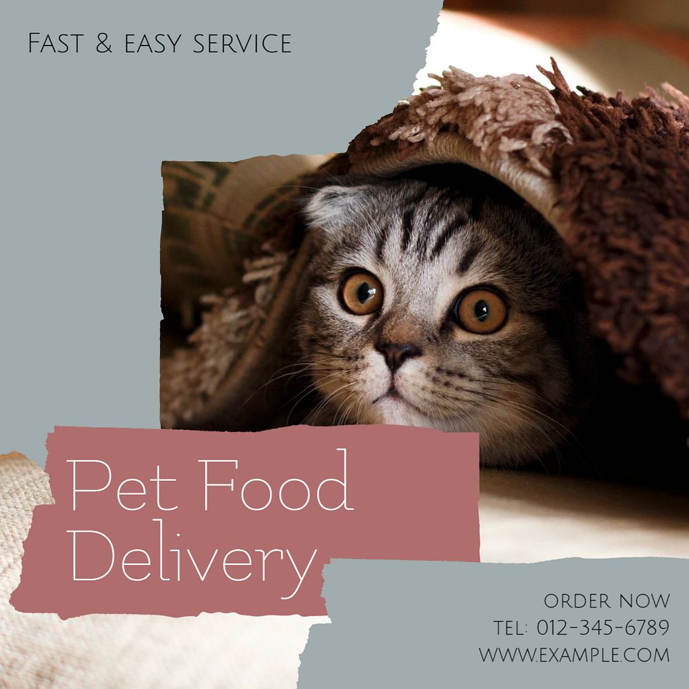 Pet food delivery Instagram post | Premium Editable Template - rawpixel
