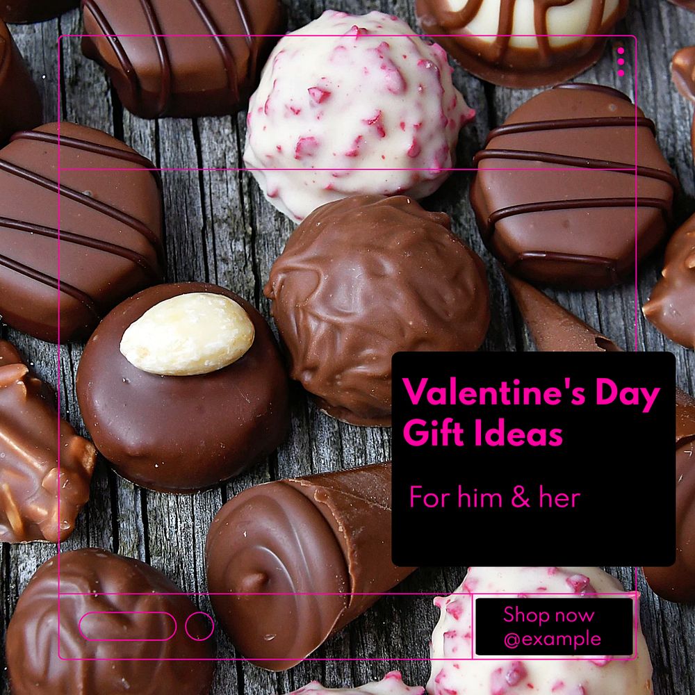Valentine's day gift post template, | Premium Editable Template - rawpixel