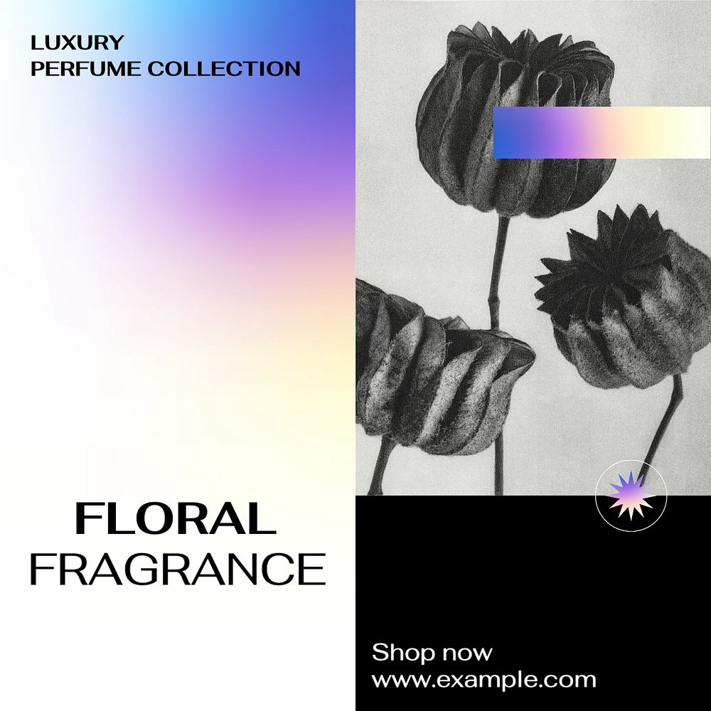 Floral fragrance Instagram post template, | Premium Editable Template ...