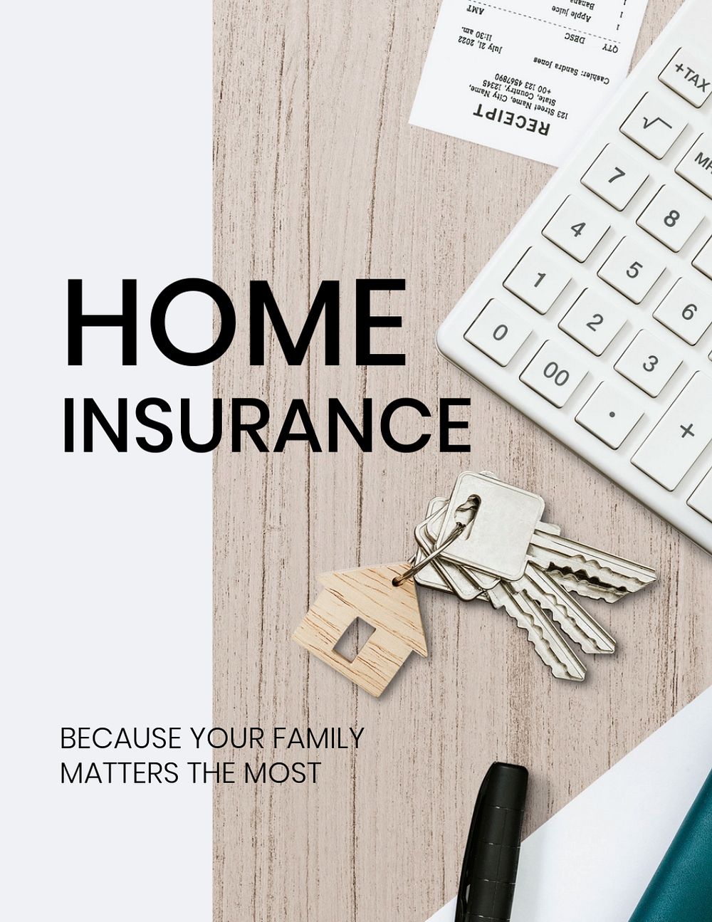 Home insurance flyer template, editable | Premium Editable Template ...