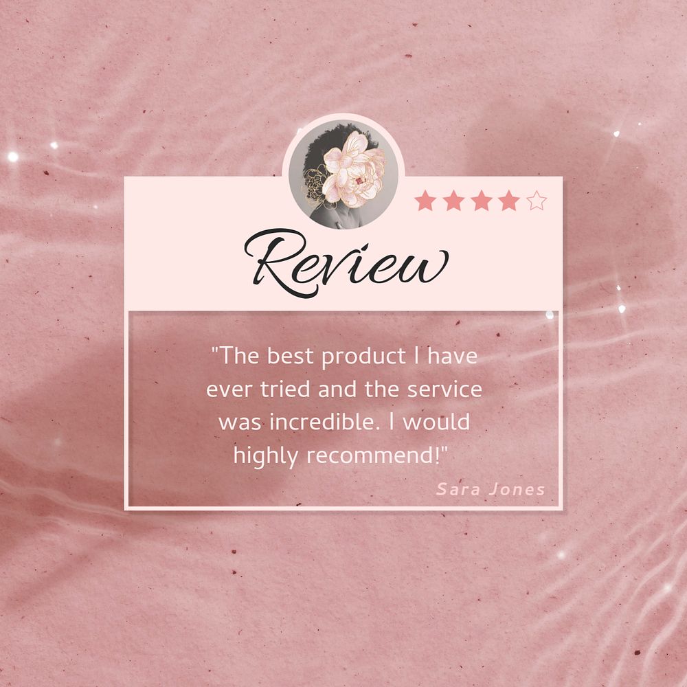 Customer review Facebook post template, | Premium Editable Template ...