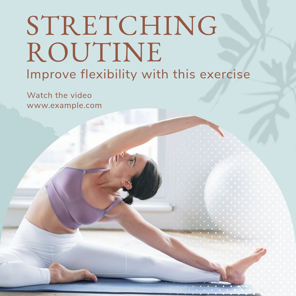 Stretching routine Instagram post template, | Premium Editable Template ...
