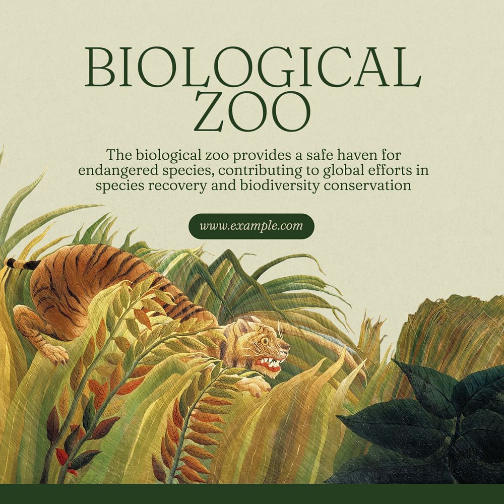 Biological zoo Instagram post template, | Premium Editable Template ...