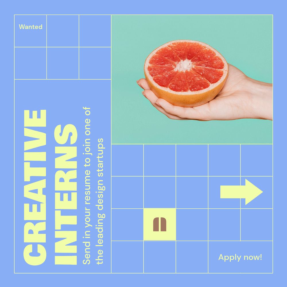 Creative interns Instagram post template, | Premium Editable Template ...