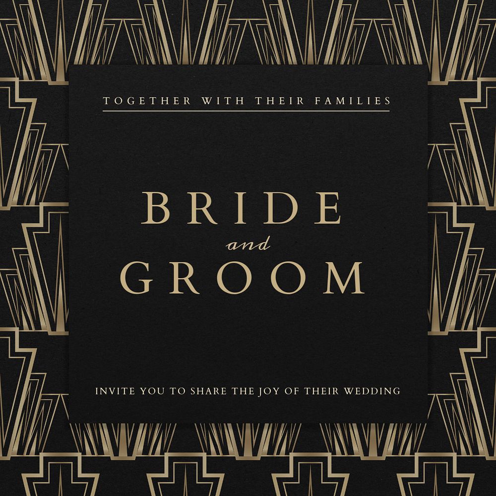 Wedding invitation Facebook post template, | Premium Editable Template ...