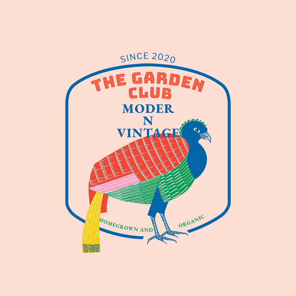 Retro bird logo template, editable | Premium Logo Maker - rawpixel