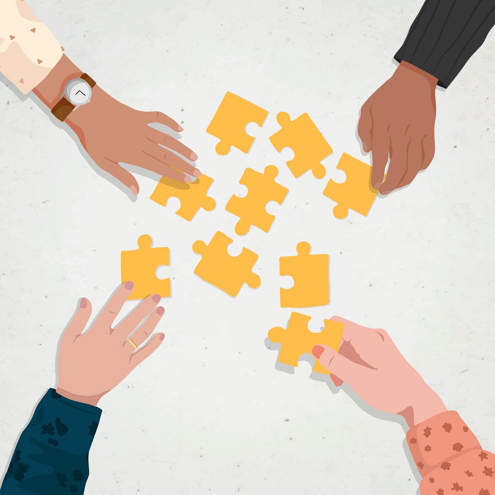 Playing jigsaw editable vector illustration | Premium Editable Design ...