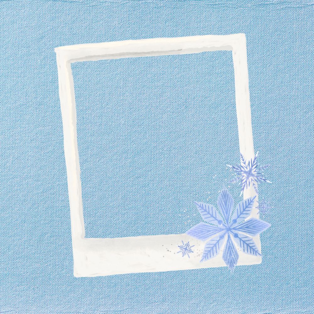 Editable instant picture frame, snowflake | Free Editable Design - rawpixel