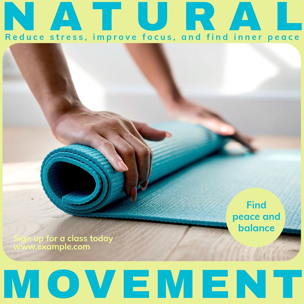 Natural movement Facebook post template, | Premium Editable Template ...