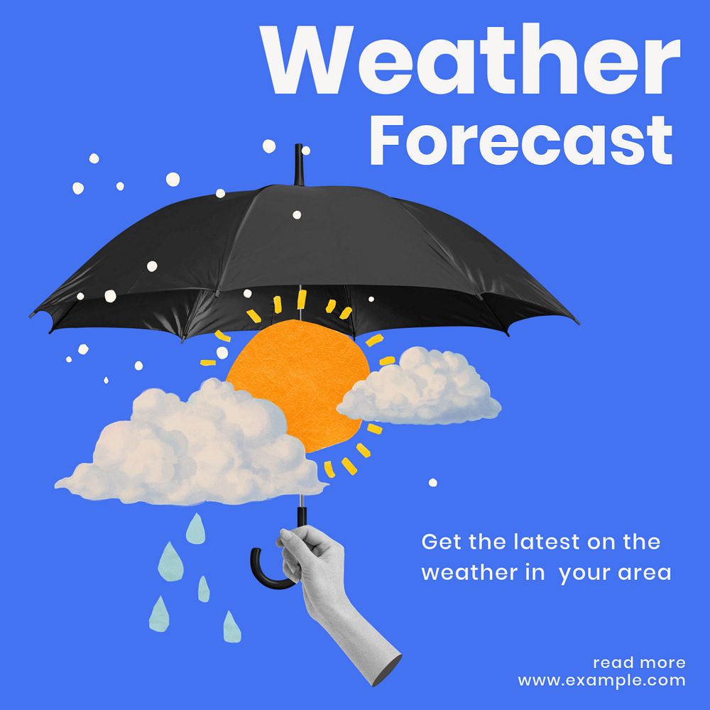 Weather forecast Instagram post template, | Premium Editable Template ...