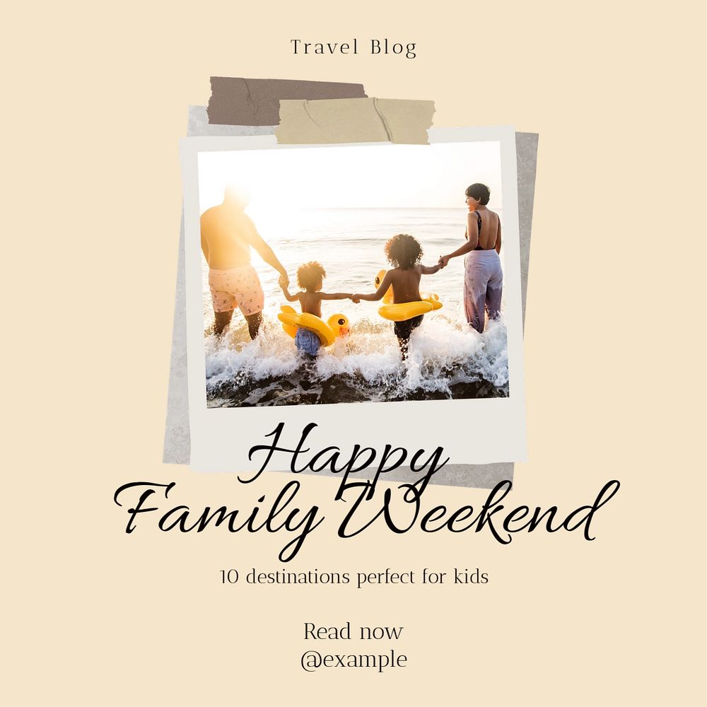 Happy family weekend Facebook post | Premium Editable Template - rawpixel
