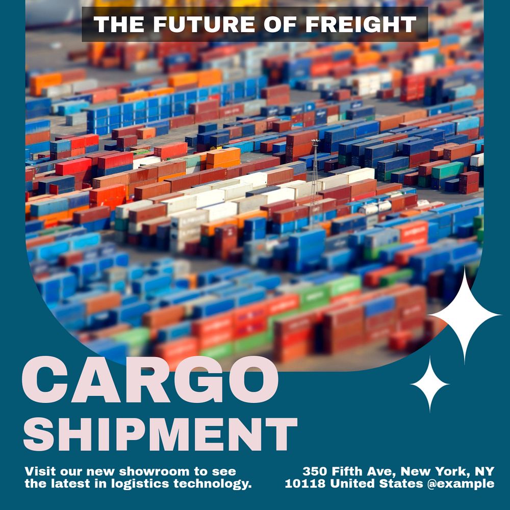 Cargo shipment Instagram post template, | Premium Editable Template ...