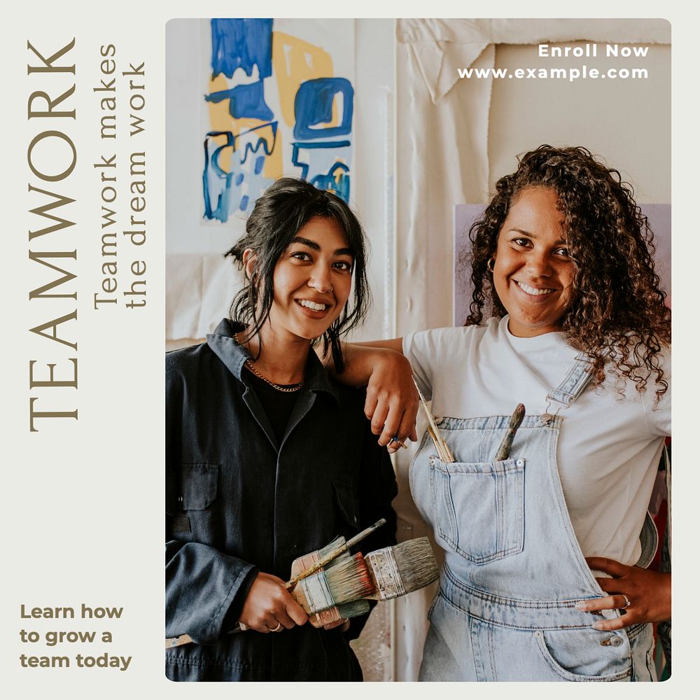 Teamwork class Instagram post template, | Premium Editable Template ...