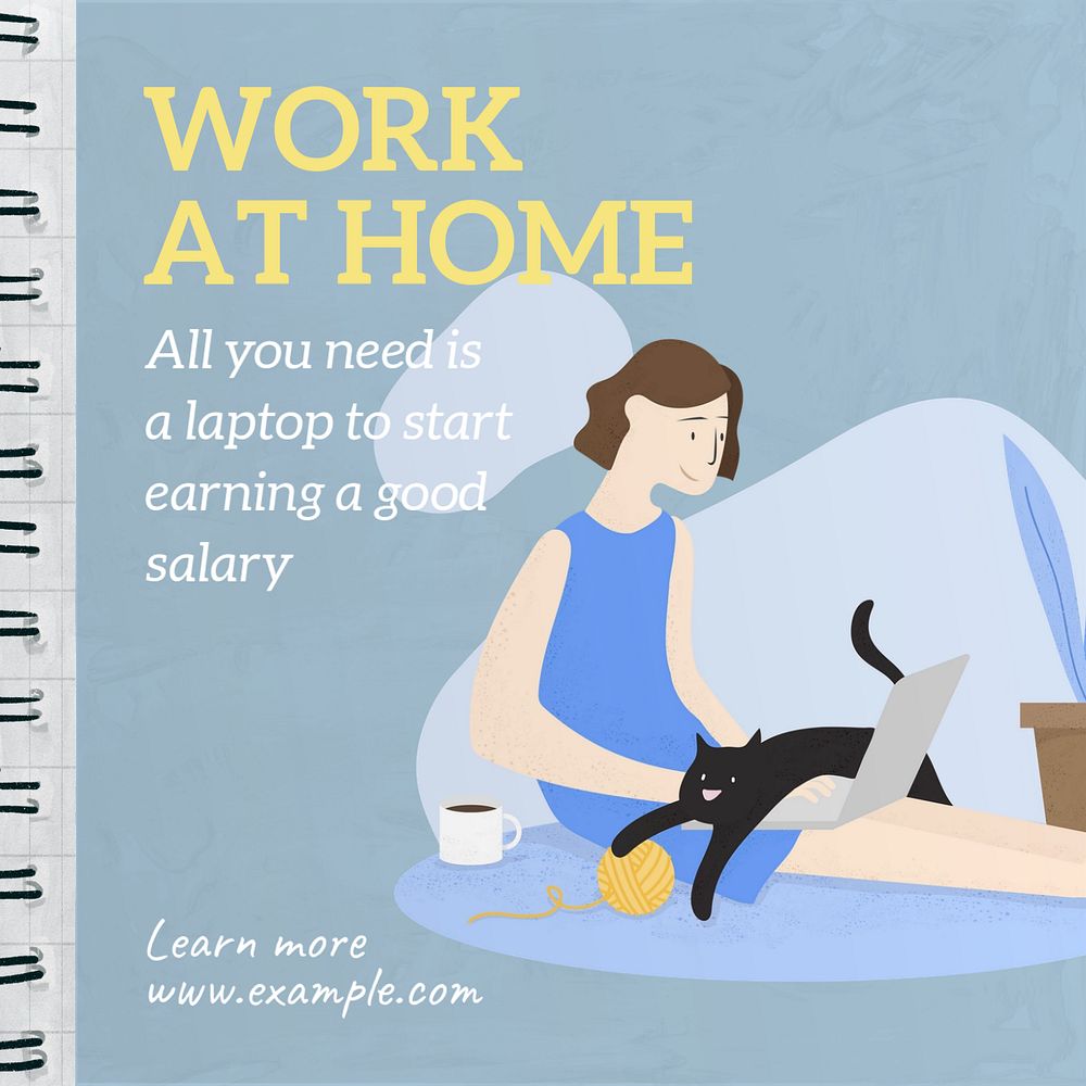 Work home Instagram post template | Premium Editable Template - rawpixel