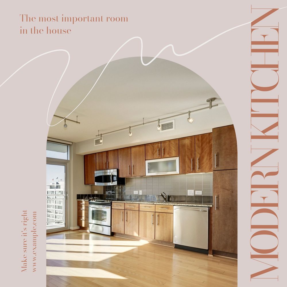 Kitchen design Instagram post template, | Premium Editable Template ...