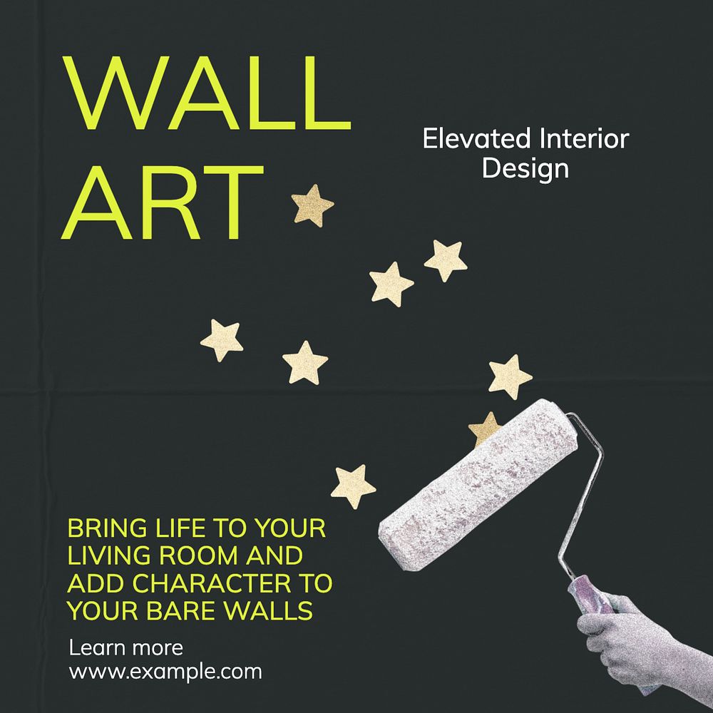 Wall art Instagram post template, | Premium Editable Template - rawpixel