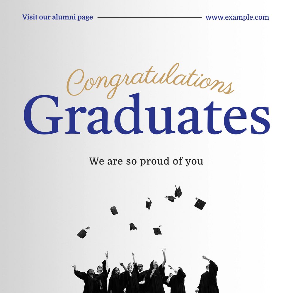 Congratulations graduates Instagram post template, | Premium Editable ...