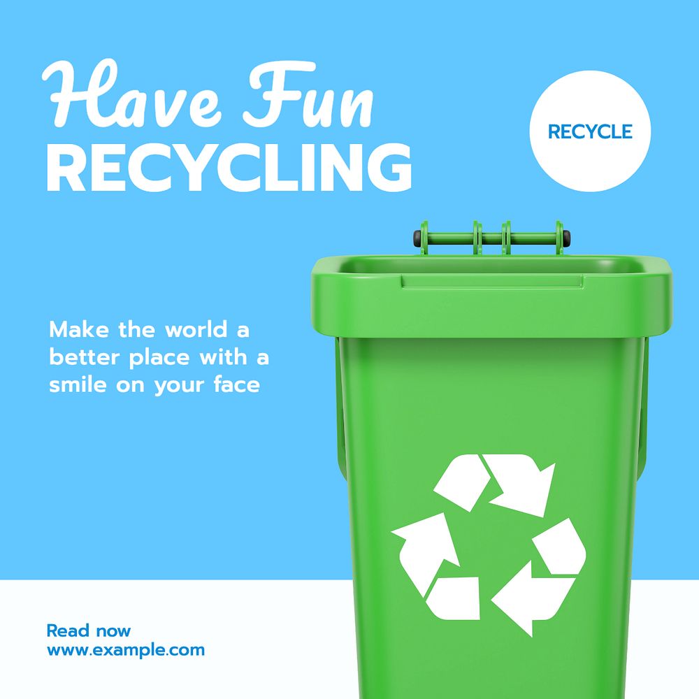 Fun recycling Instagram post template, | Premium Editable Template ...