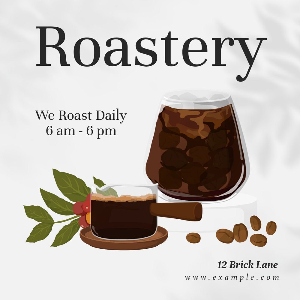 Coffee roastery Instagram post template | Premium Editable Template ...