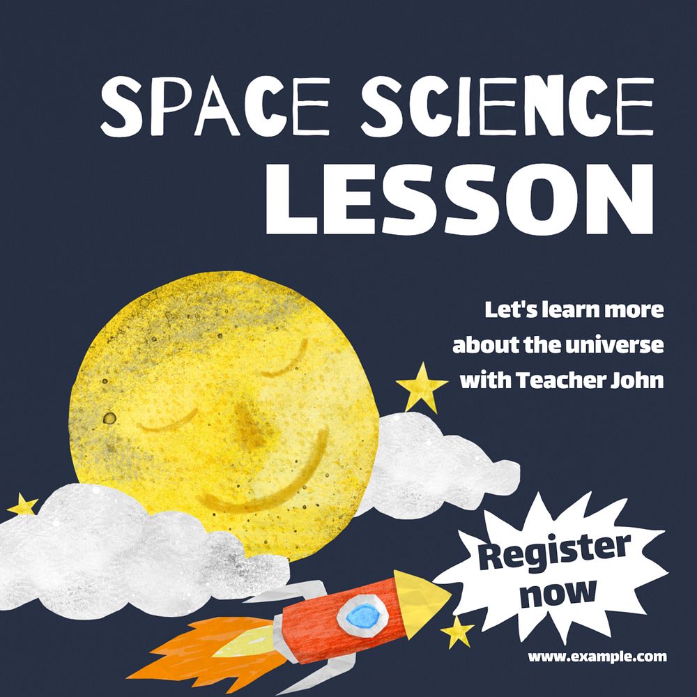 Space science lesson Instagram post | Premium Editable Template - rawpixel