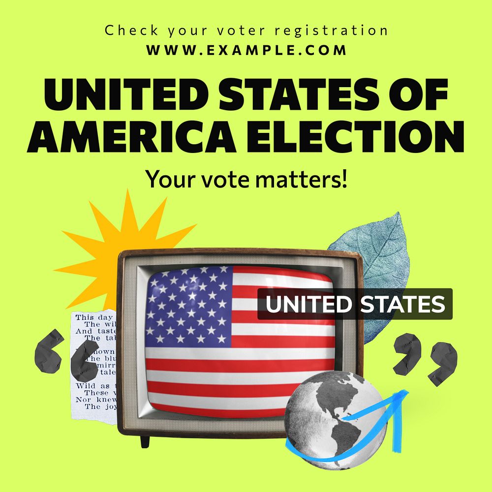 American election Instagram post template, | Premium Editable Template ...
