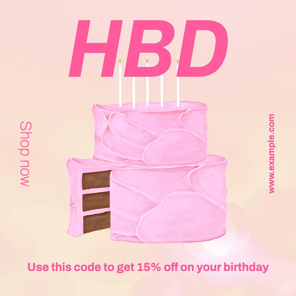 HBD Instagram post template, editable | Premium Editable Template ...