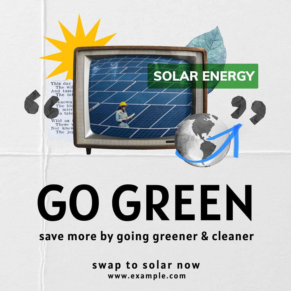 Go green Instagram post template, | Premium Editable Template - rawpixel