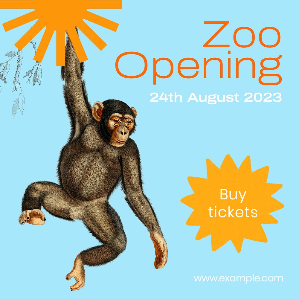 Zoo opening Instagram post template, | Premium Editable Template - rawpixel