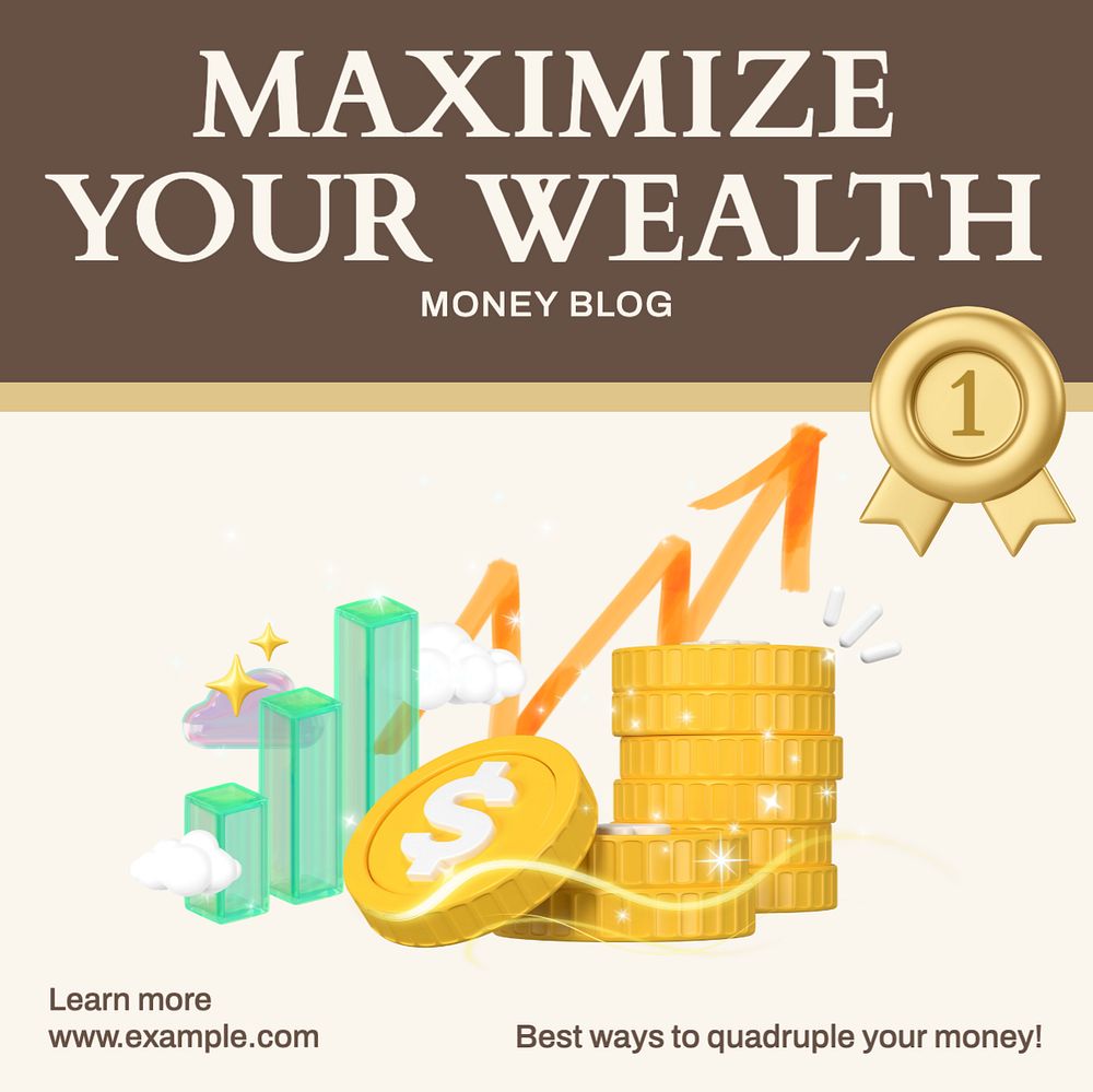Maximize your wealth Instagram post | Premium Editable Template - rawpixel