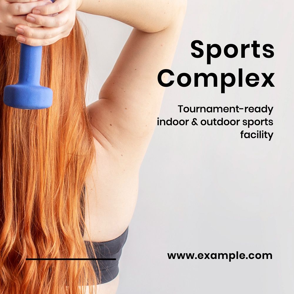 Sports complex Instagram post template, | Premium Editable Template ...