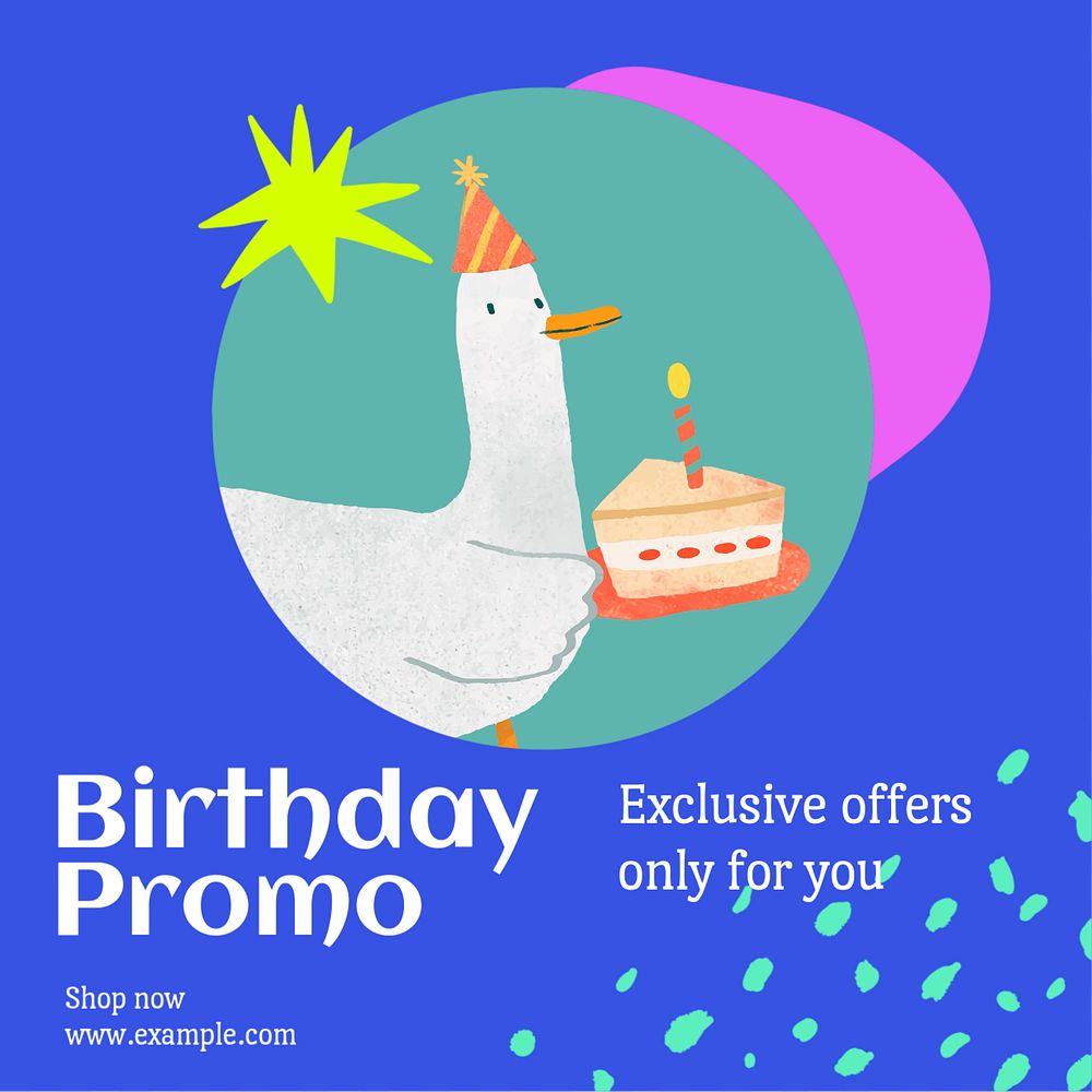Birthday promo Facebook post template, | Premium Editable Template ...