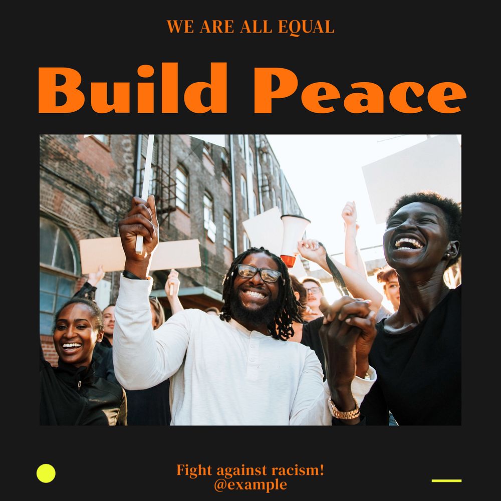 Peace & racism Instagram post | Premium Editable Template - rawpixel