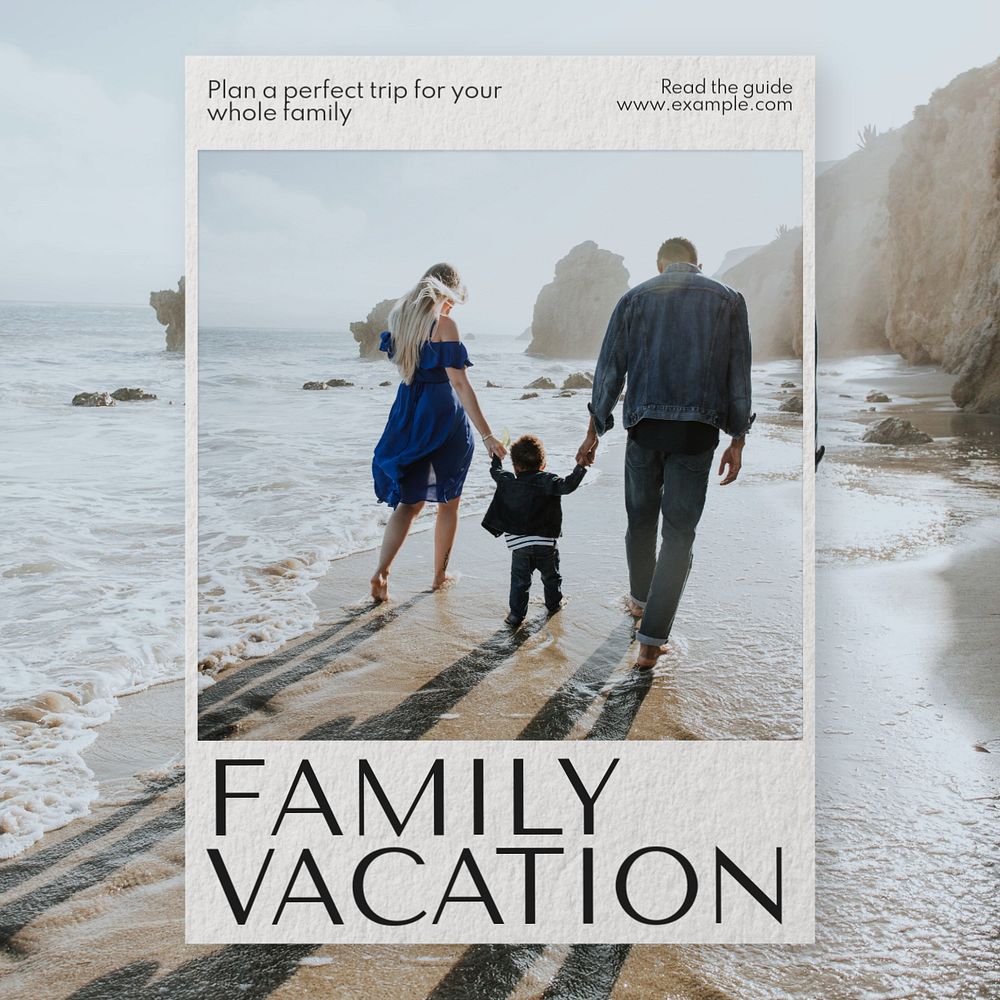 Family vacation Instagram post template, | Premium Editable Template ...