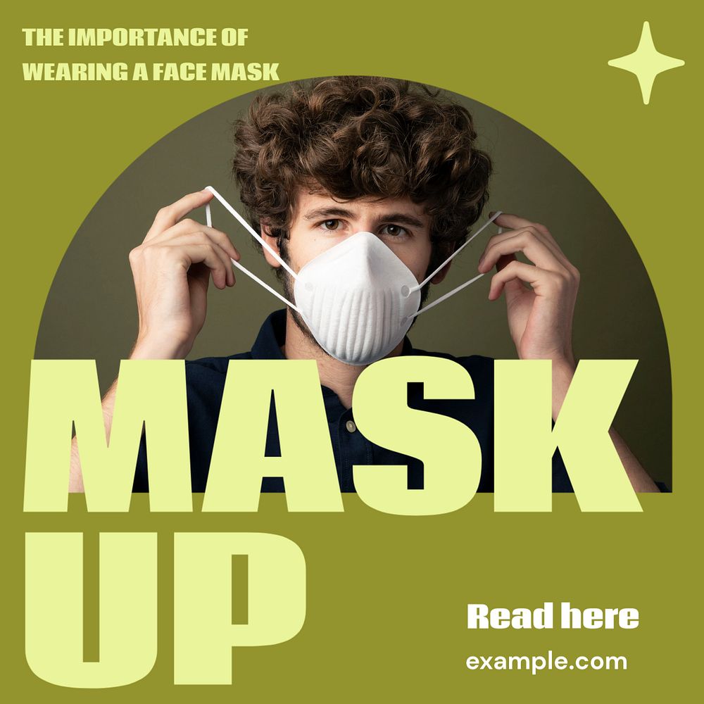 Mask Instagram post template, editable | Free Editable Template - rawpixel