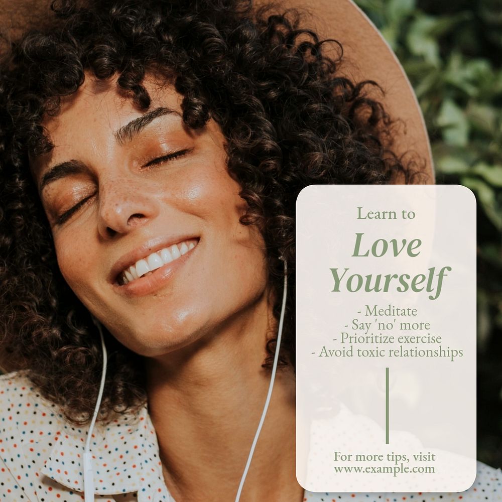 Love yourself Instagram post template, | Premium Editable Template ...
