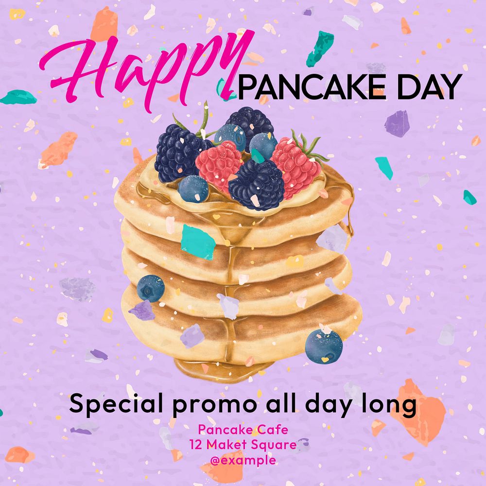 Pancake day Instagram post template, | Premium Editable Template - rawpixel
