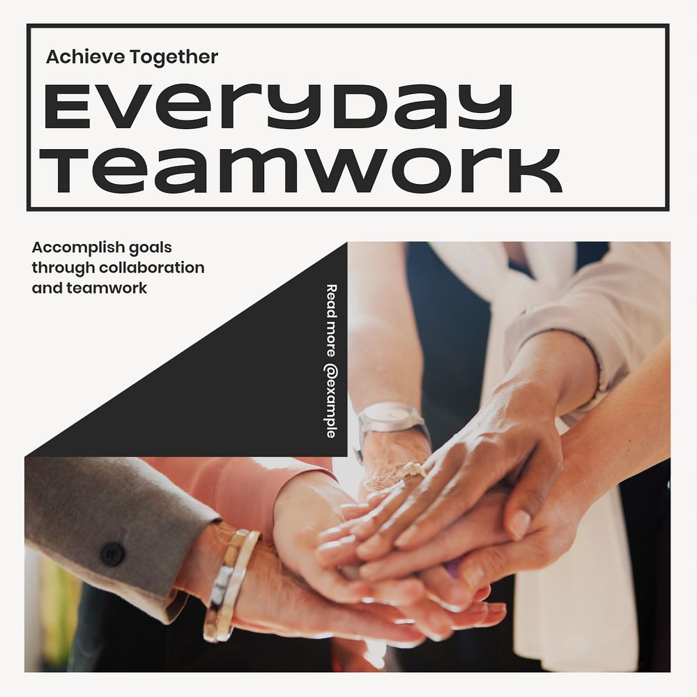 everyday teamwork Instagram post template | Premium Editable Template ...