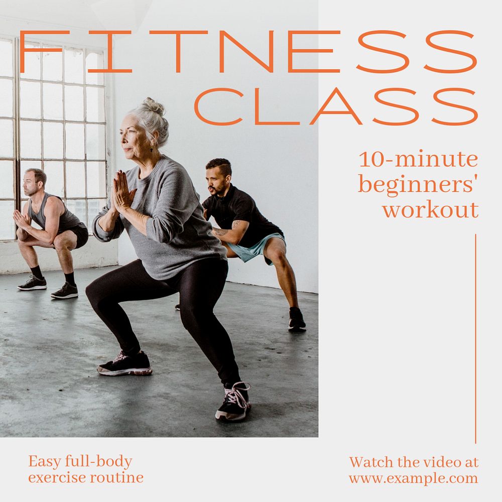 Fitness class Instagram post template, | Premium Editable Template - rawpixel