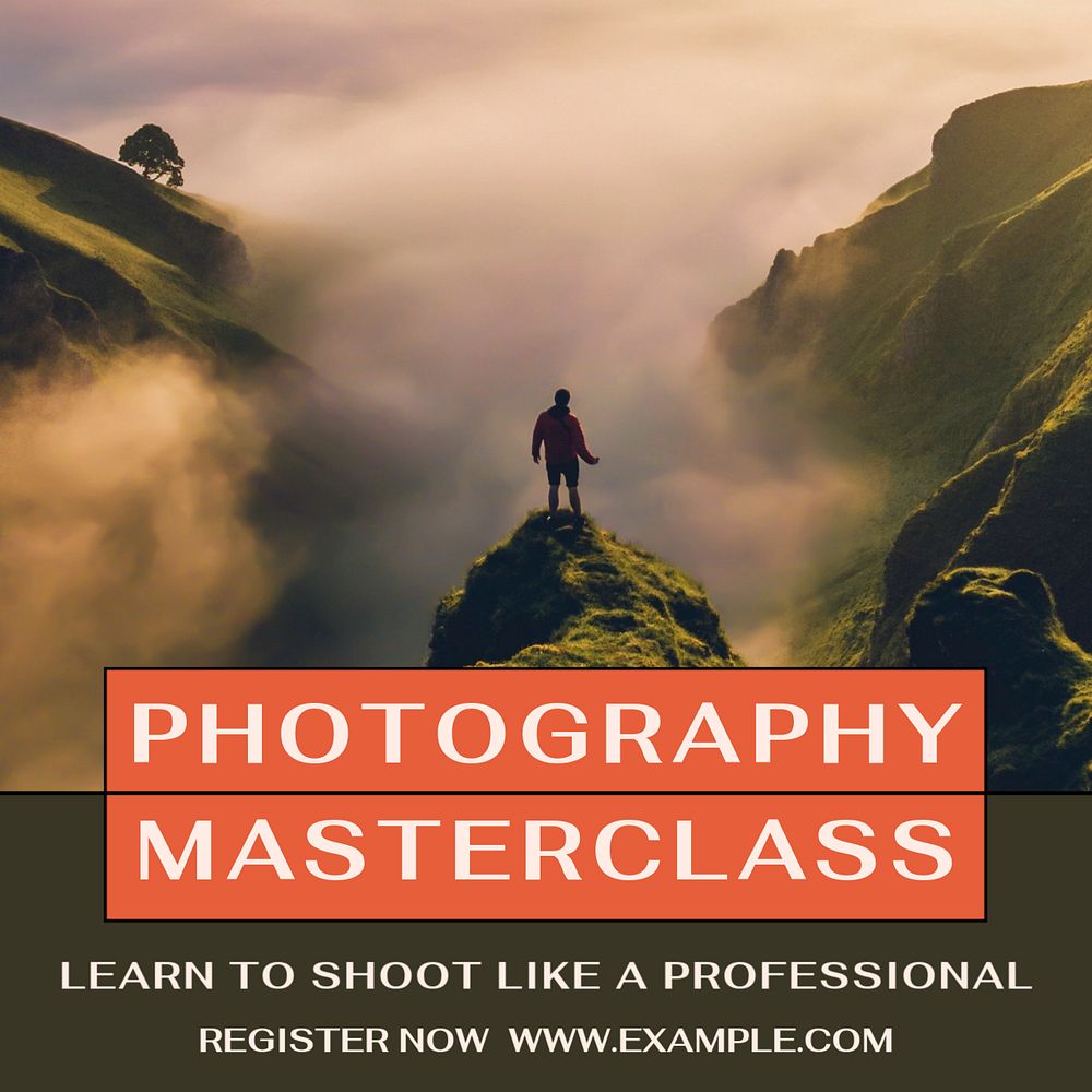 Photography masterclass Facebook post template, | Premium Editable ...